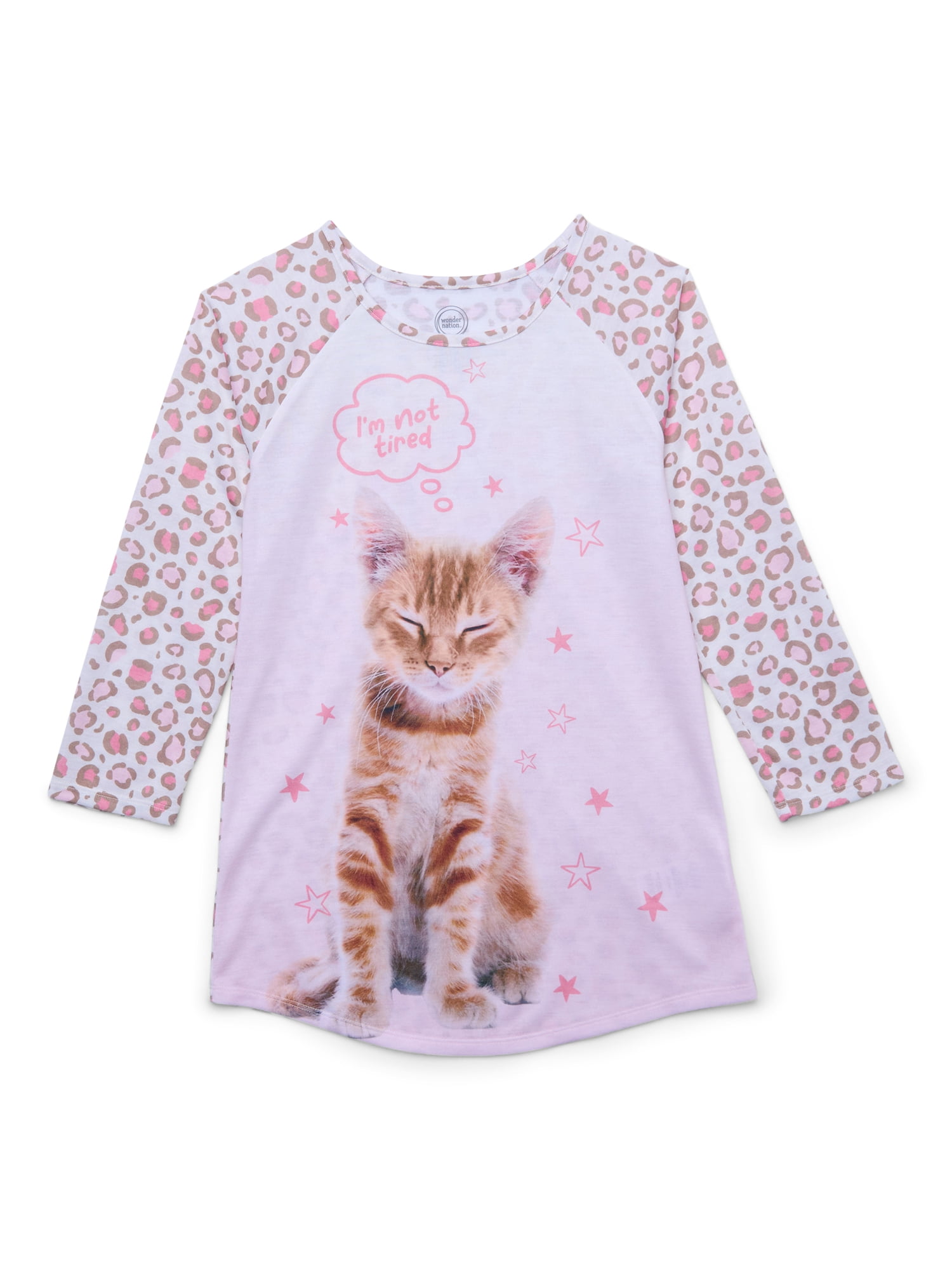 Wonder Nation Girls Long Sleeve Night Gown Pajamas, Sizes 4-18 & Plus ...