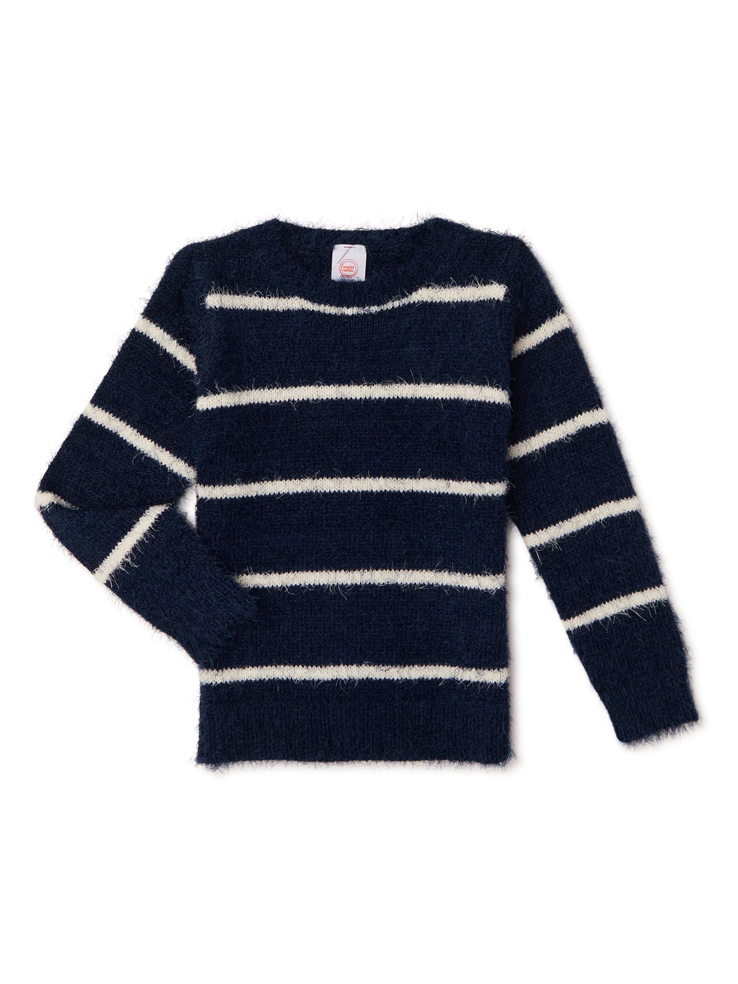 Wonder Nation Girls’ Long Sleeve Sweater, Sizes 4-18 & Plus - Walmart.com