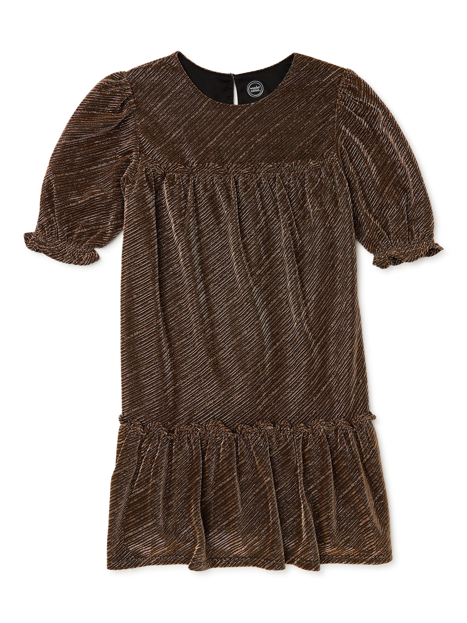 Wonder Nation Girls Metallic Baby Doll Dress - Walmart.com