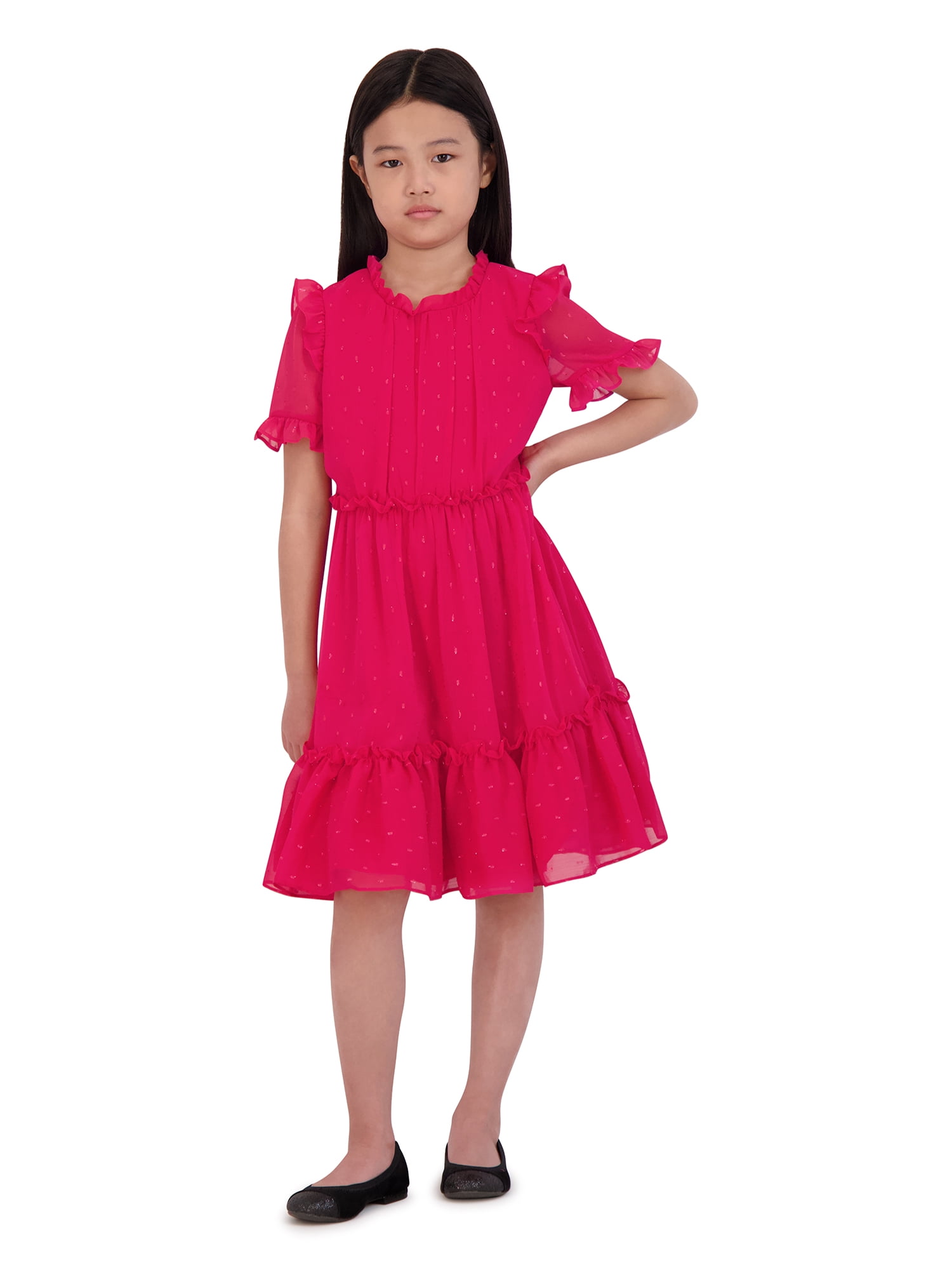 Wonder Nation Girls Metallic Solid Dress, Sizes 4-18 & Plus - Walmart.com
