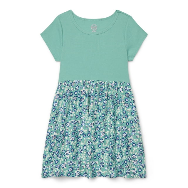 Wonder Nation Girls Mixed Media Dress, Sizes 4-18 & Plus - Walmart.com