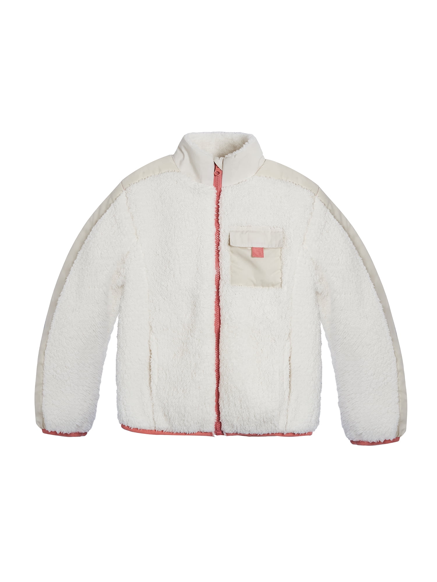 Wonder Nation Girls Plush Jacket - Fleece - Sizes 4-18 - Walmart.com