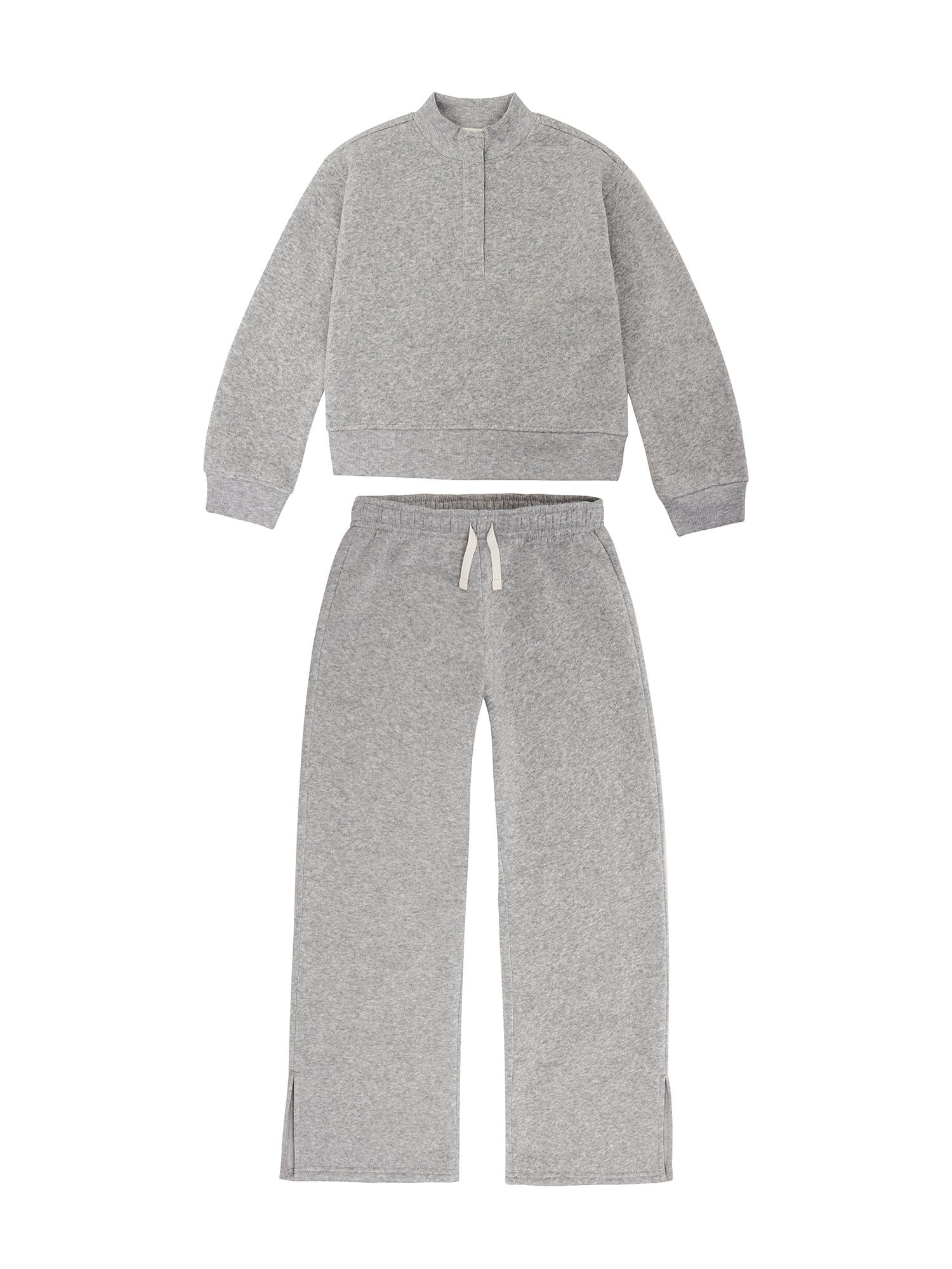 Wonder Nation Girls Mock Neck Fleece Pullover and Flare Pants Outfit, 2 ...