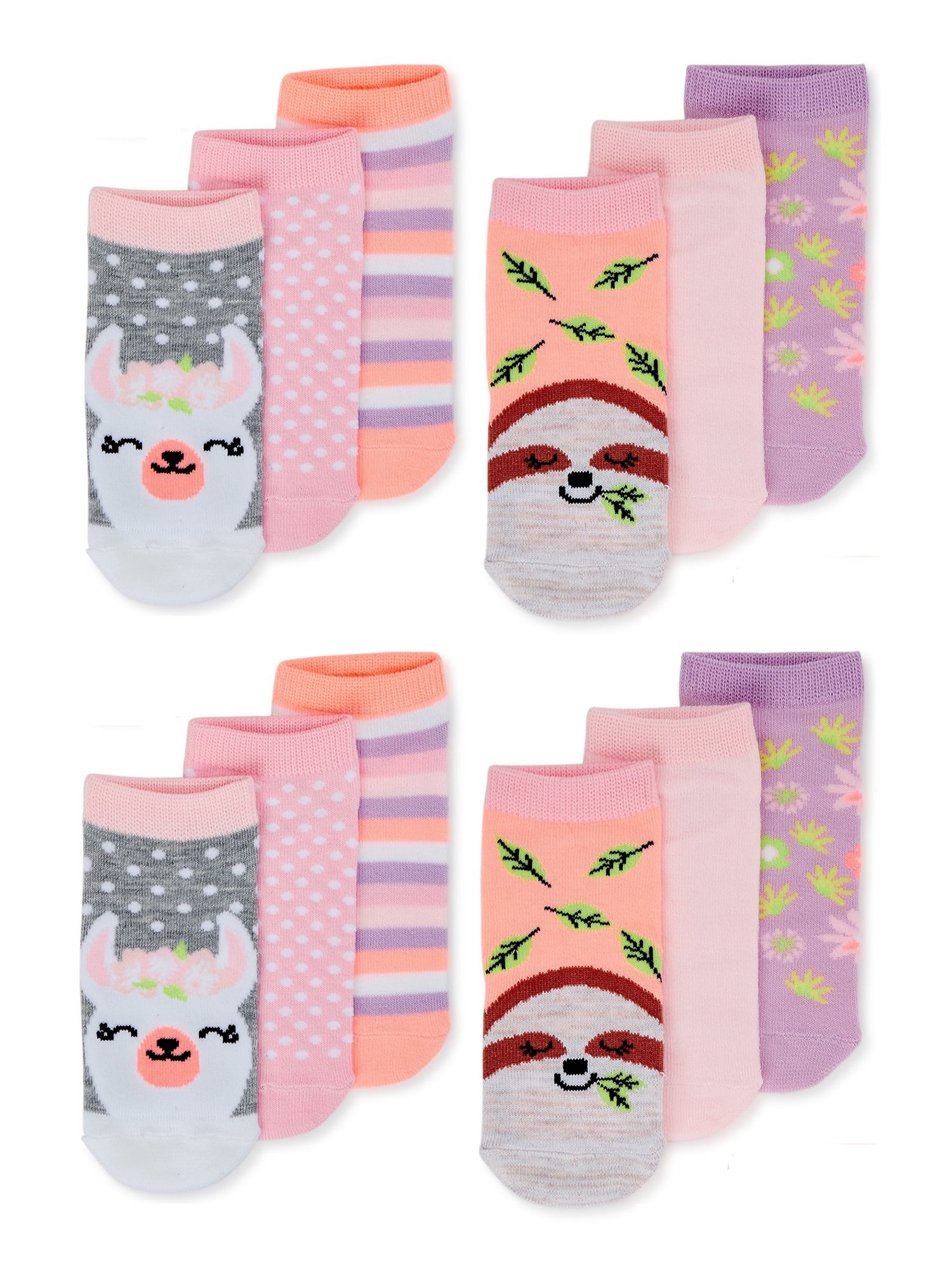 Wonder Nation Girls No Show Socks, 12-Pack, Sizes S-L - Walmart.com