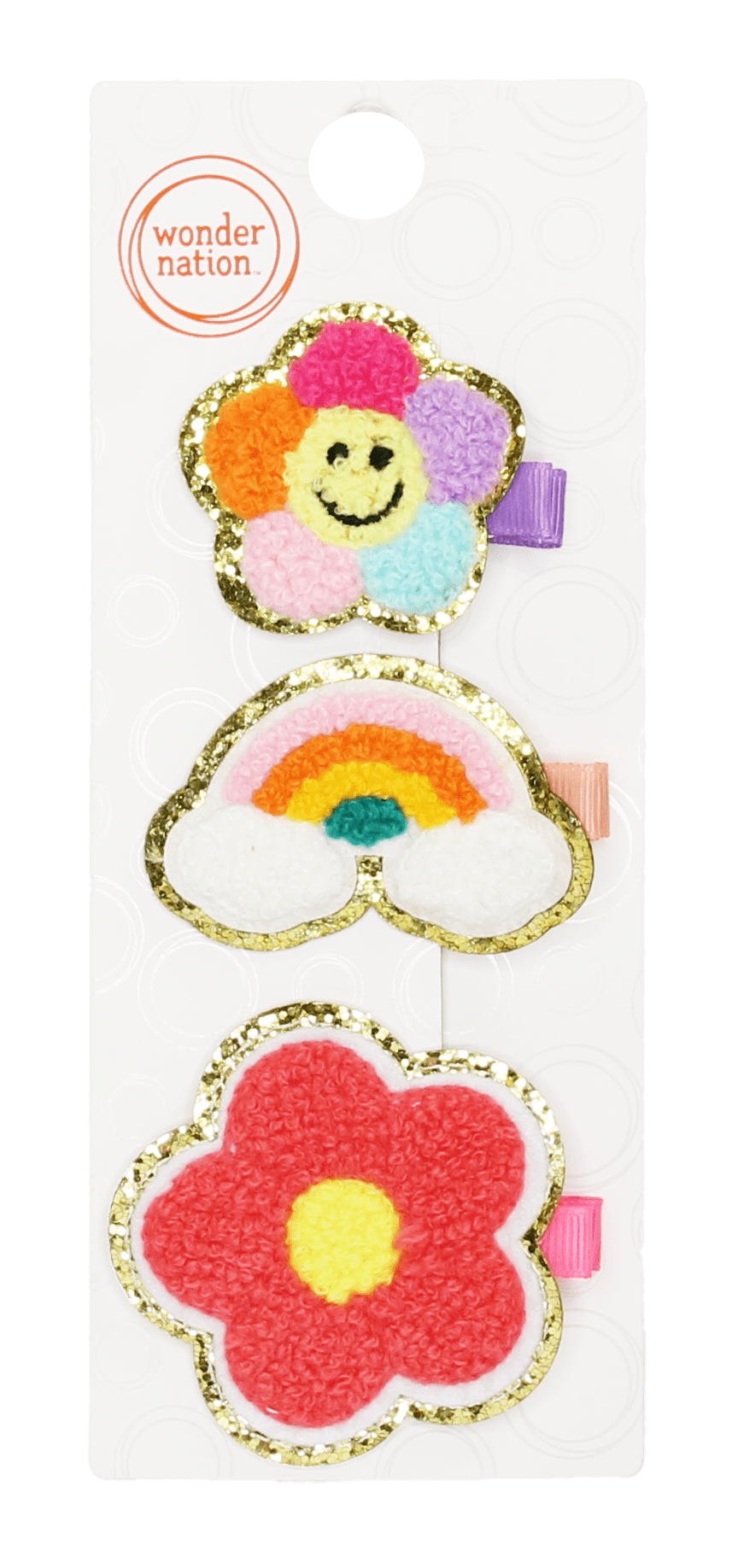 Wonder Nation Girls Patch Hair Clips, 3-Piece, Multi - Walmart.com
