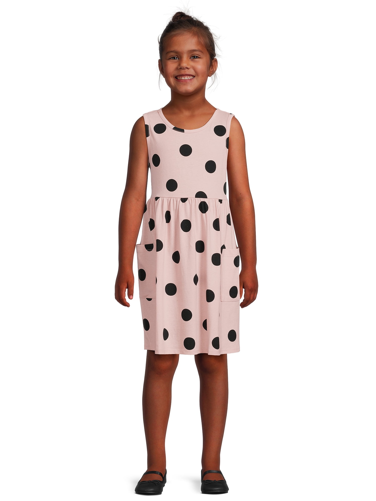 Wonder Nation Girls Play Dress - Sleeveless Knit Dress - Walmart.com