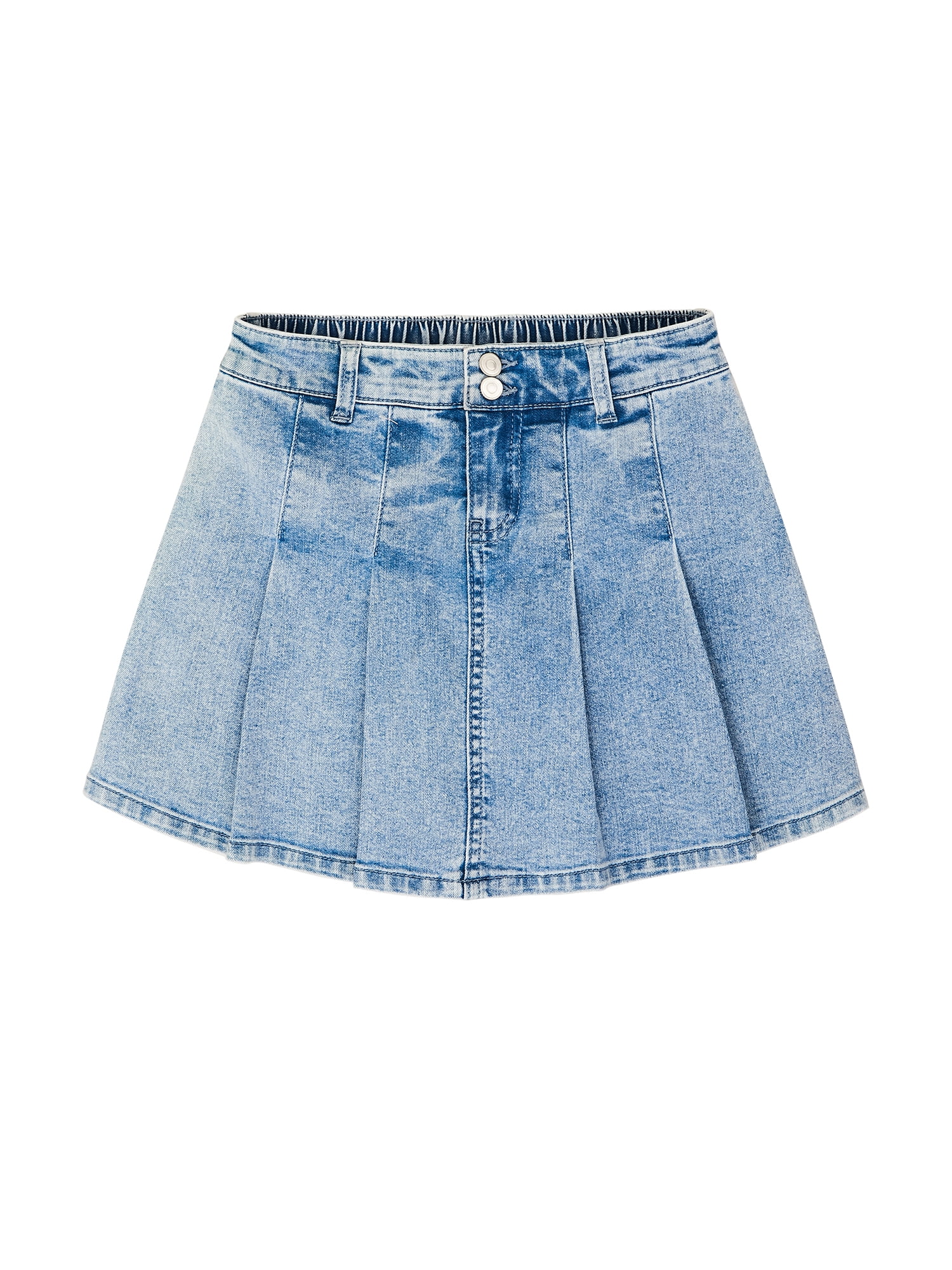 Wonder Nation Girls Pleated Denim Skort, Sizes 4-18 & Plus - Walmart.com
