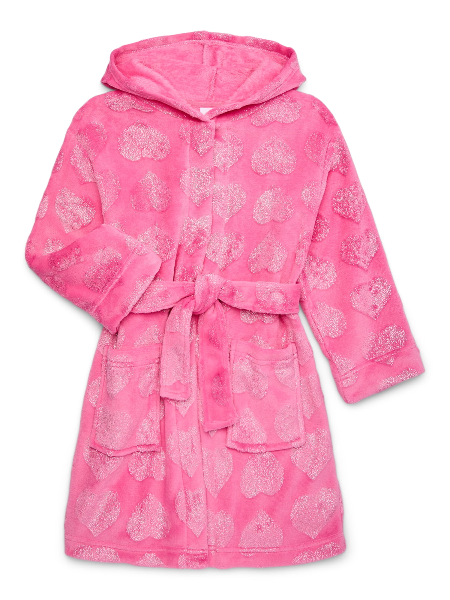 Girls Plush Fleece Robe - Cozy Hooded Sleep Wrap - Walmart.com