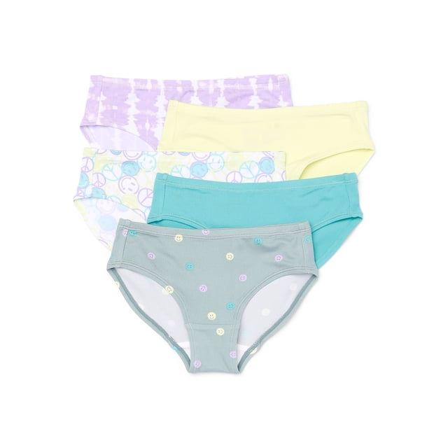 Wonder Nation Girls Premium Hipster Underwear, 5-Pack, Sizes S-XL ...