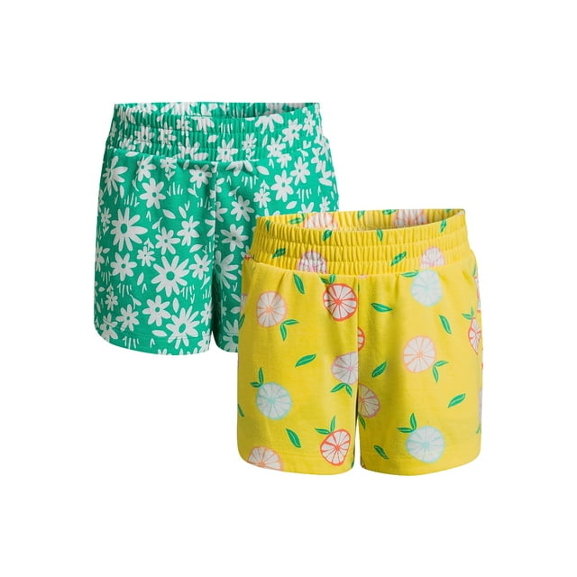 Wonder Nation Girls Print Jersey Dolphin Shorts 2 Pack Sizes Xs 2xl