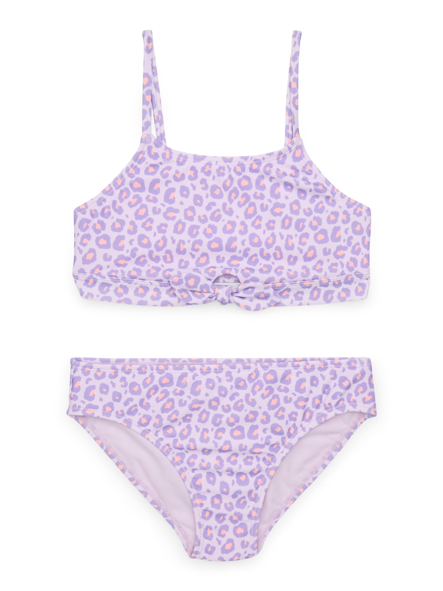Wonder Nation Girls 2-Piece Keyhole Bikini Swimsuit, Sizes 4-18 ...