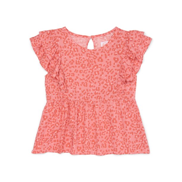 Wonder Nation Girls Woven Ruffle Top, Sizes 4-18 & Plus - Walmart ...