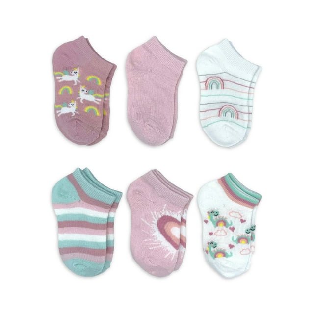 Wonder Nation Toddler Girls Rainbow Socks, 6-Pack, Sizes 0 Months - 5T ...