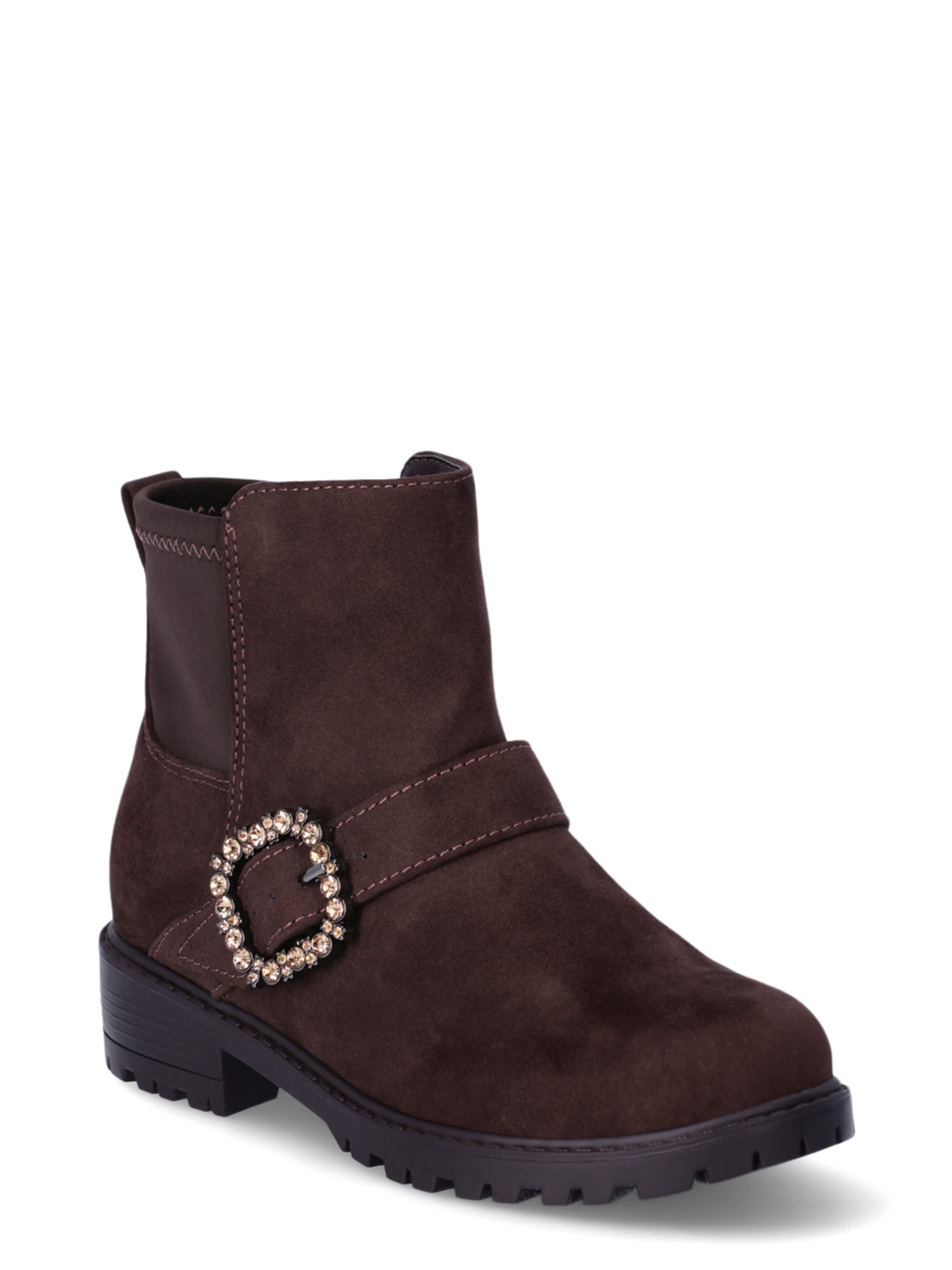 Wonder Nation Little & Big Girls Rhinestone Buckle Ankle Boots ...