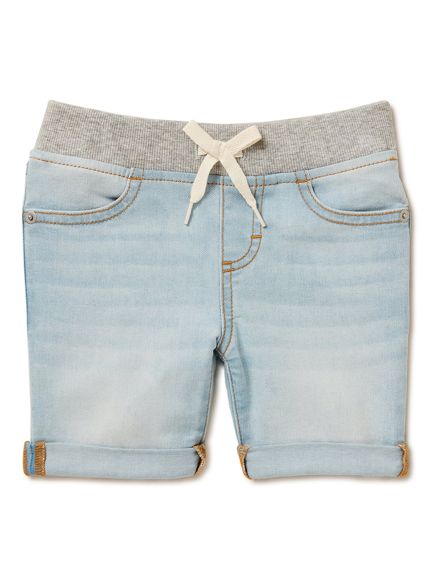 Wonder Nation Girls Rib Denim Shorts, Sizes 4-18 & Plus - Walmart.com