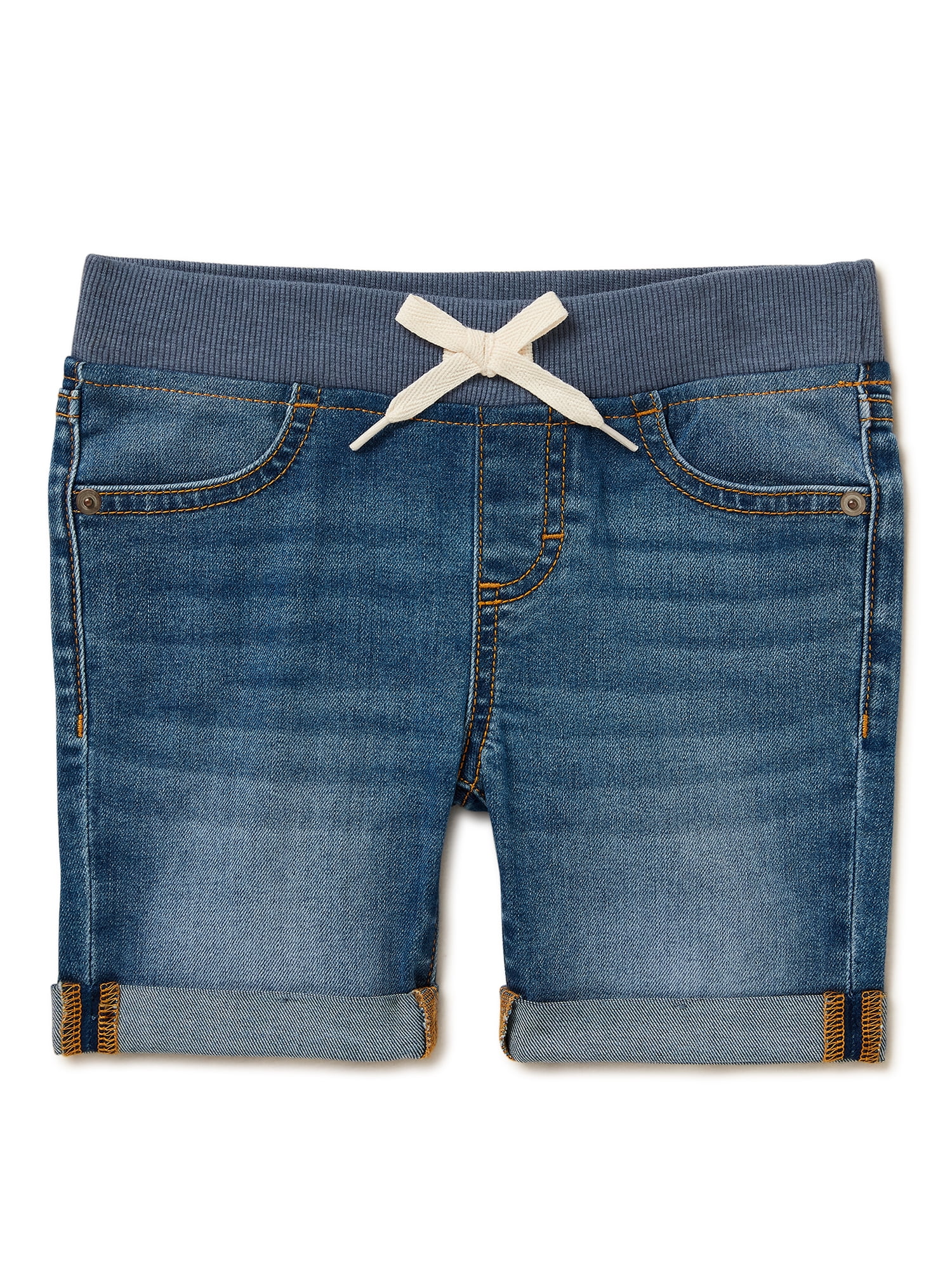 Wonder Nation Girls Rib Denim Shorts, Sizes 4-18 & Plus - Walmart.com