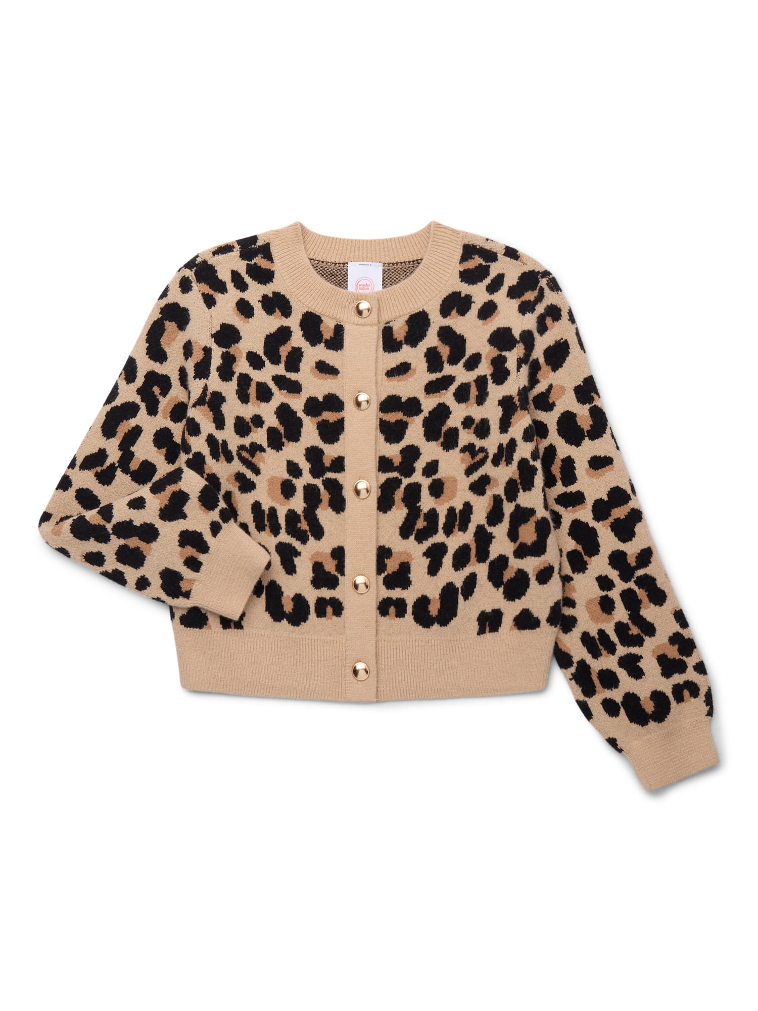 Wonder Nation Girls Ribbed Button Front Cardigan Sweater, Sizes 4-18 ...