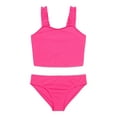 Wonder Nation Girls Ruffle Strap Tankini Swimsuit with UPF 50, 2-Piece ...