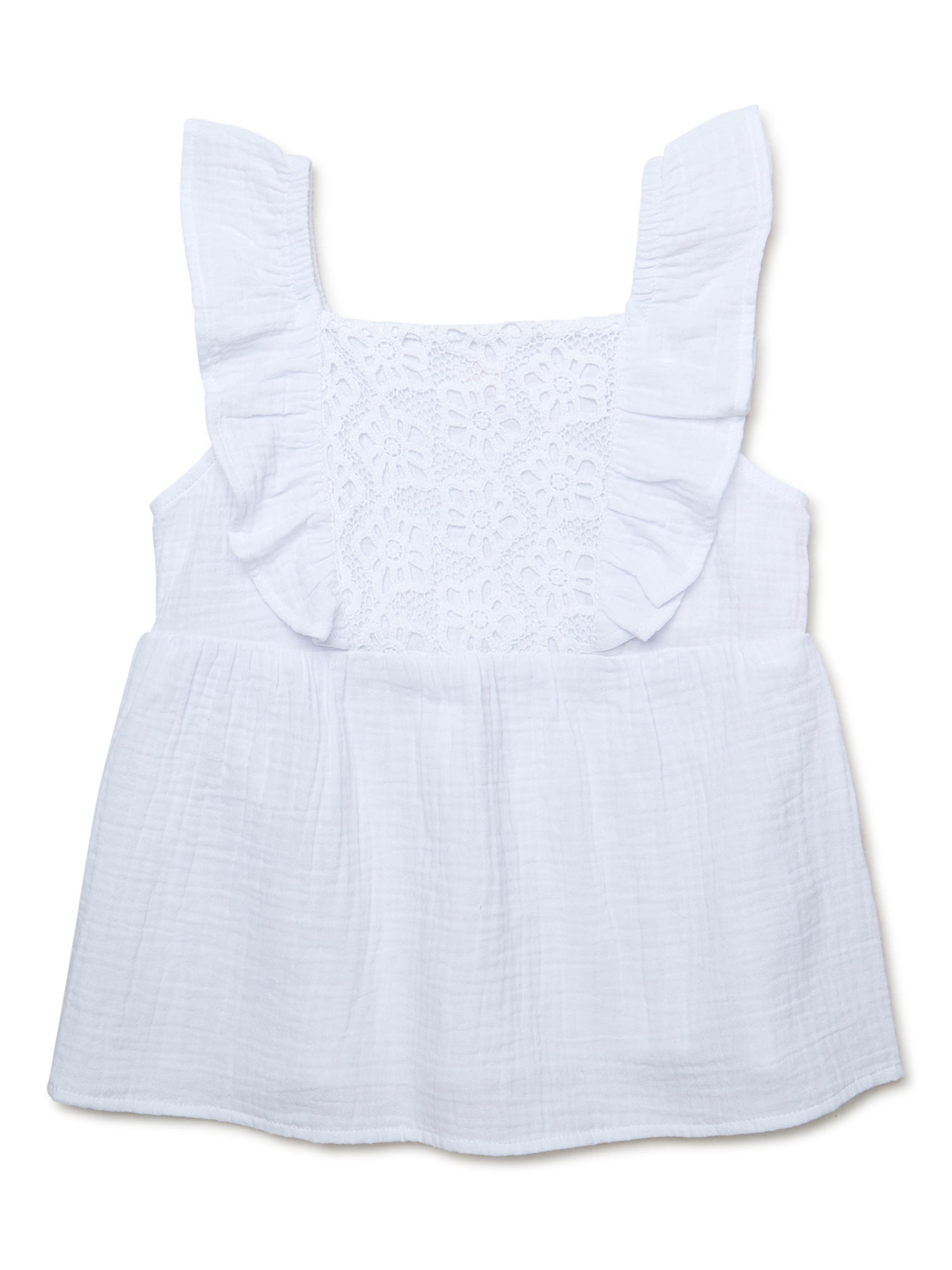 Wonder Nation Girls Ruffled Sleeveless Top, Sizes 4-18 & Plus - Walmart.com