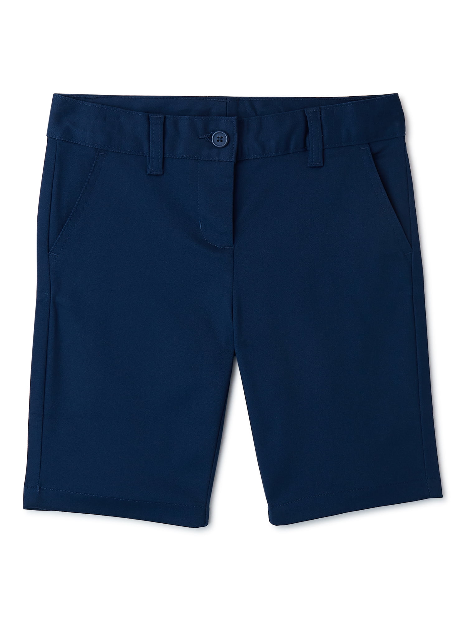 Wonder Nation Girls School Uniform Bermuda Shorts, Sizes 4-16 & 8-20 ...