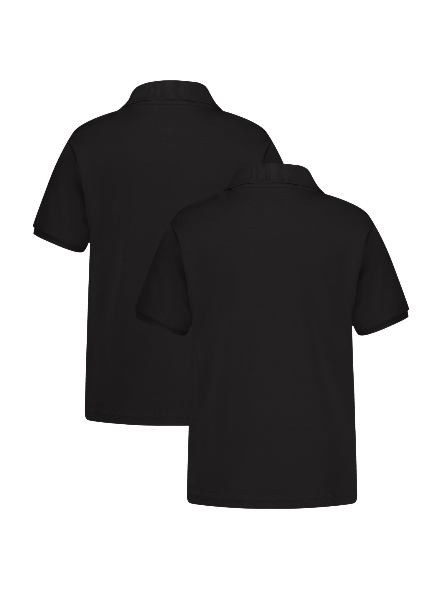 Wonder Nation Girls School Uniform Interlock Short Sleeve Polo Shirt, 2 ...