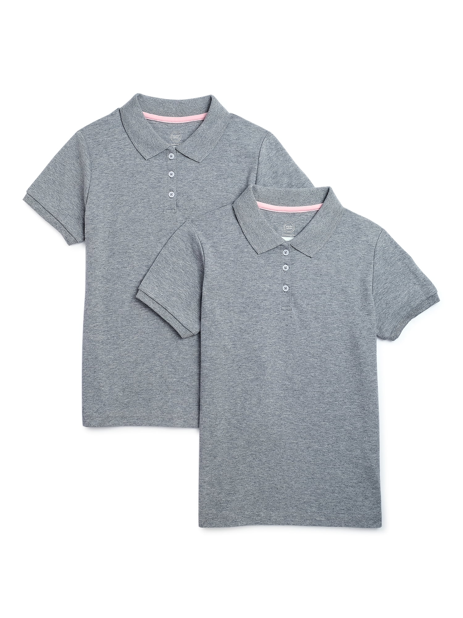 Wonder Nation Girls School Uniform Polo Shirt 2-Pack Sizes 4-18 Fade ...