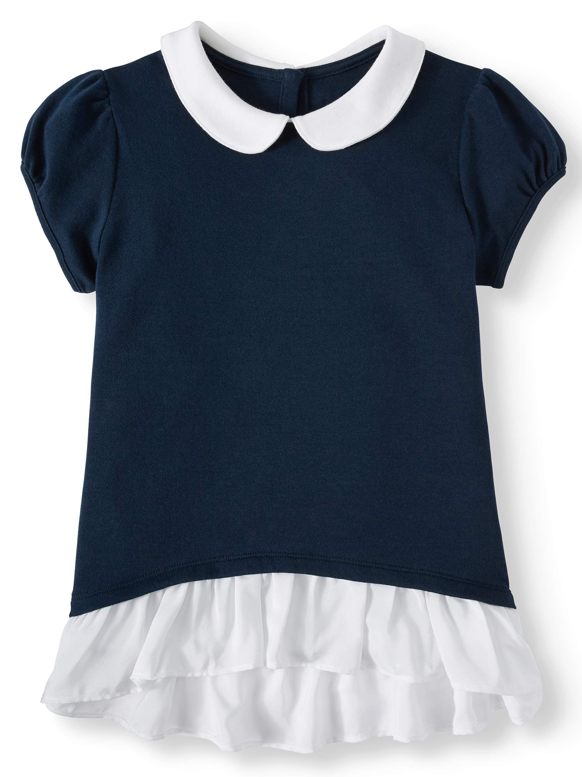 Wonder Nation Girls' School Uniform Layered Look Tunic Top, Sizes 4-18 ...