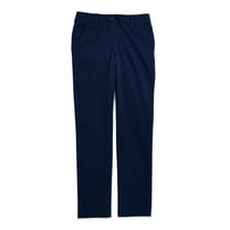 Real School Girls School Uniform Flat Front Low Rise Pants, Sizes 4-16 ...