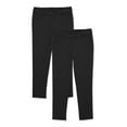 Wonder Nation Girls School Uniform Stretch Twill Skinny Pants, 2-Pack ...