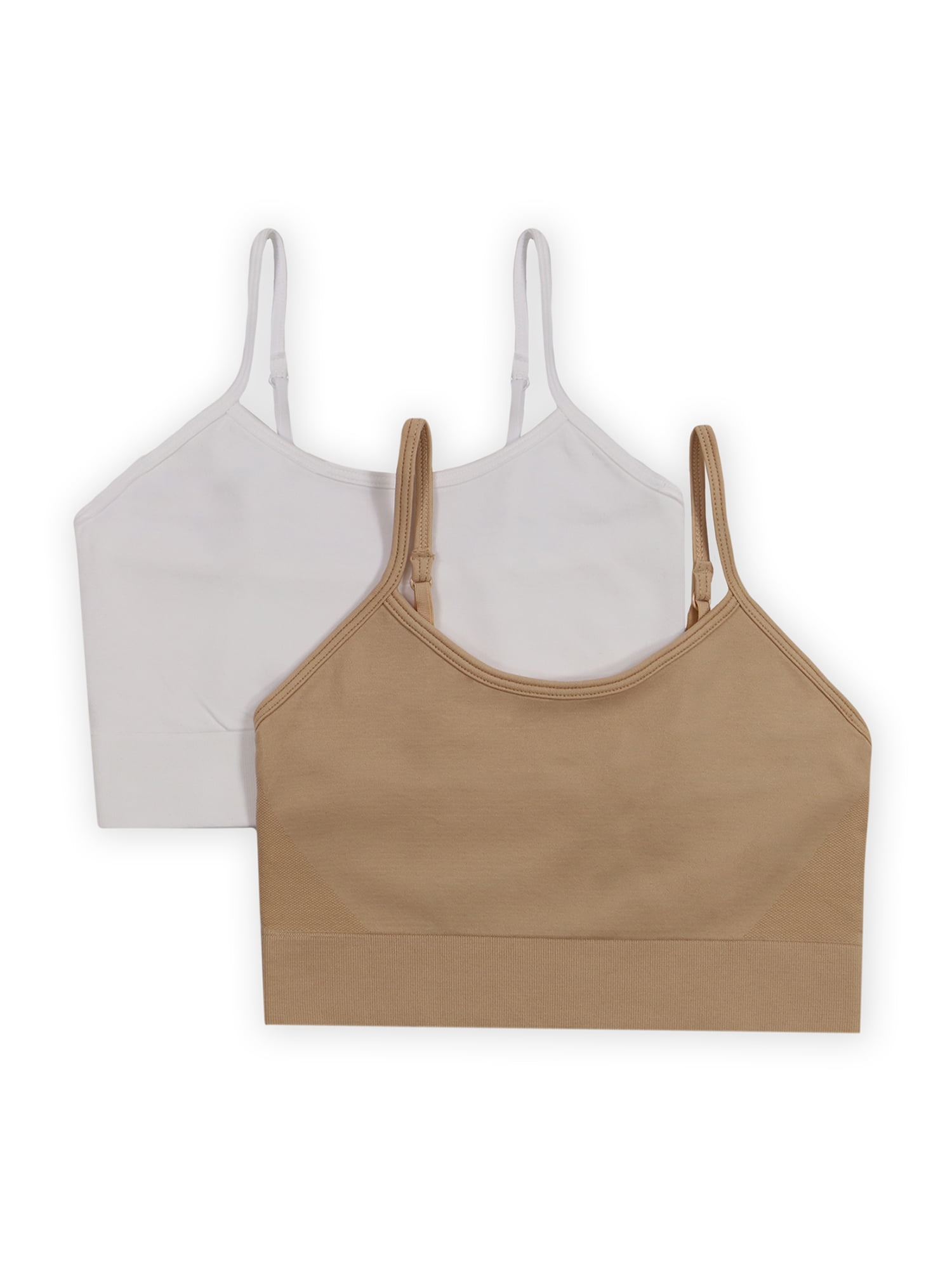 Wonder Nation Girls' Seamless Brami Recycled Bra, 2-Pack, Sizes XS-2XL ...