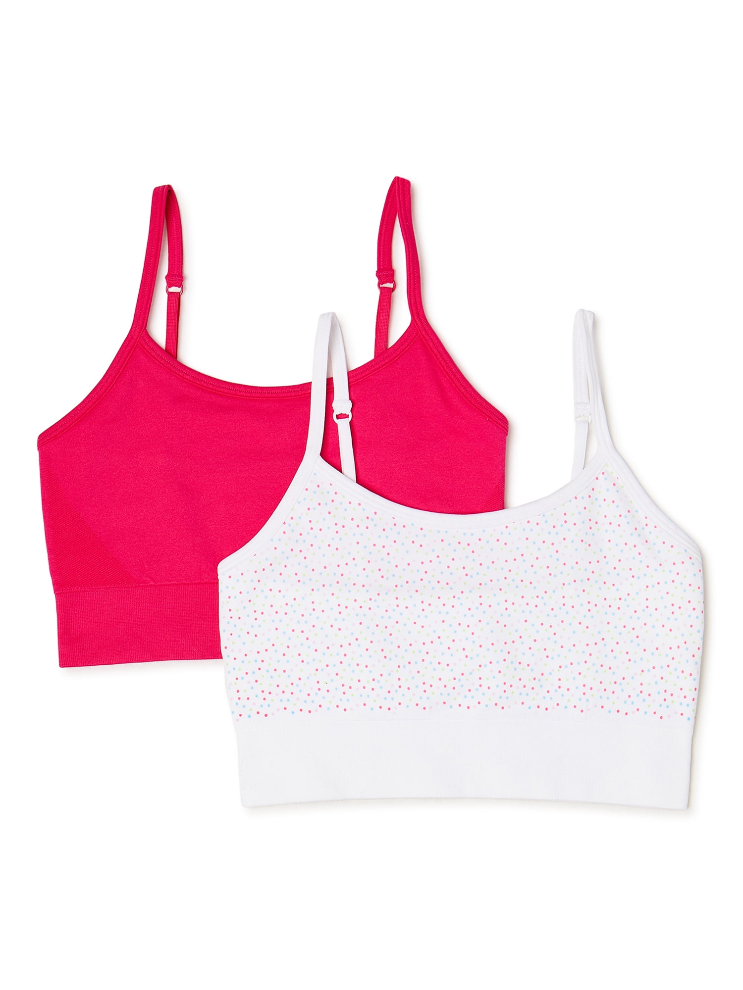 Wonder Nation Girls' Seamless Brami Recycled Bra, 2-Pack, Sizes XS-2XL ...