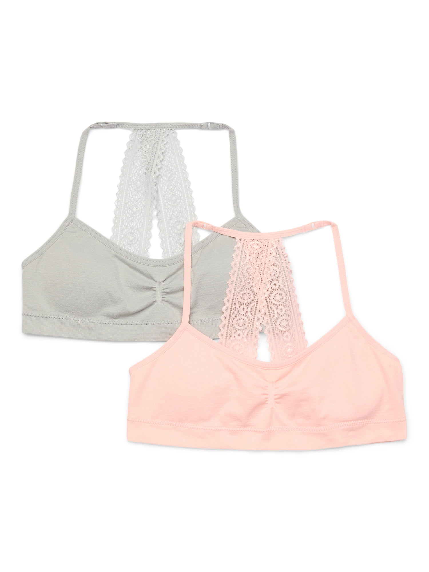 Wonder Nation Girls Seamless Lace Bralette Bra, 2-Pack, Sizes S-XXL - Walmart.com