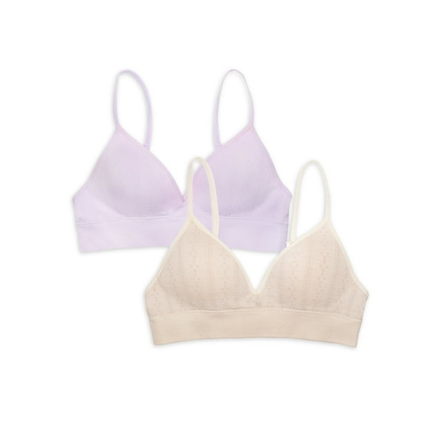 Wonder Nation Girls Seamless Longline Bras, 2-Pack, Sizes 30A-38A ...