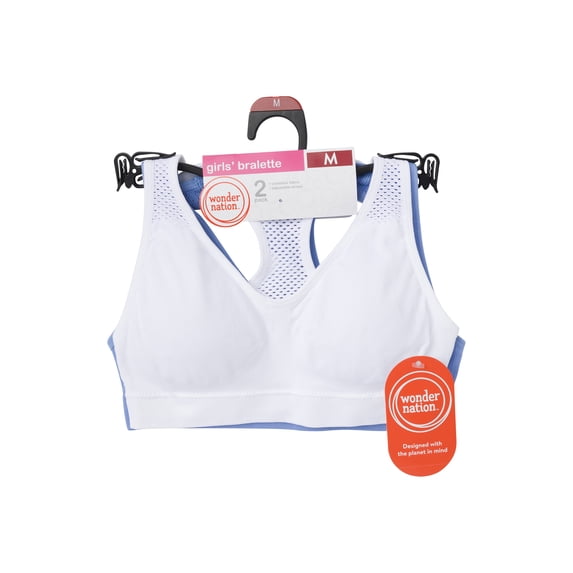Wonder Nation Girls' Seamless Racerback Sports Bra 2-Pack Sizes XS-XXL ...