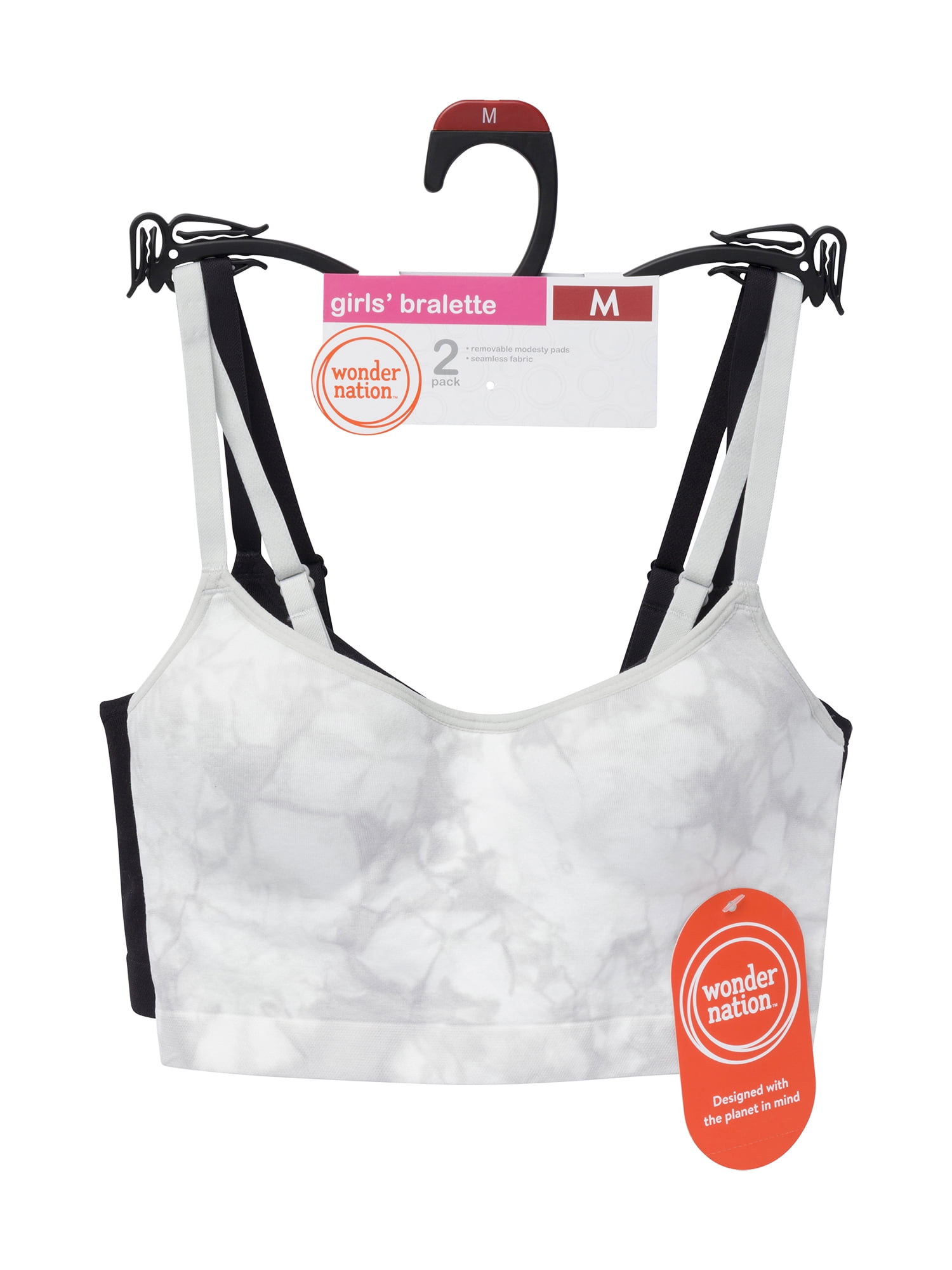 Wonder Nation Girls Seamless Recycled Molded Longline Bra 2-pack XS-2XL ...