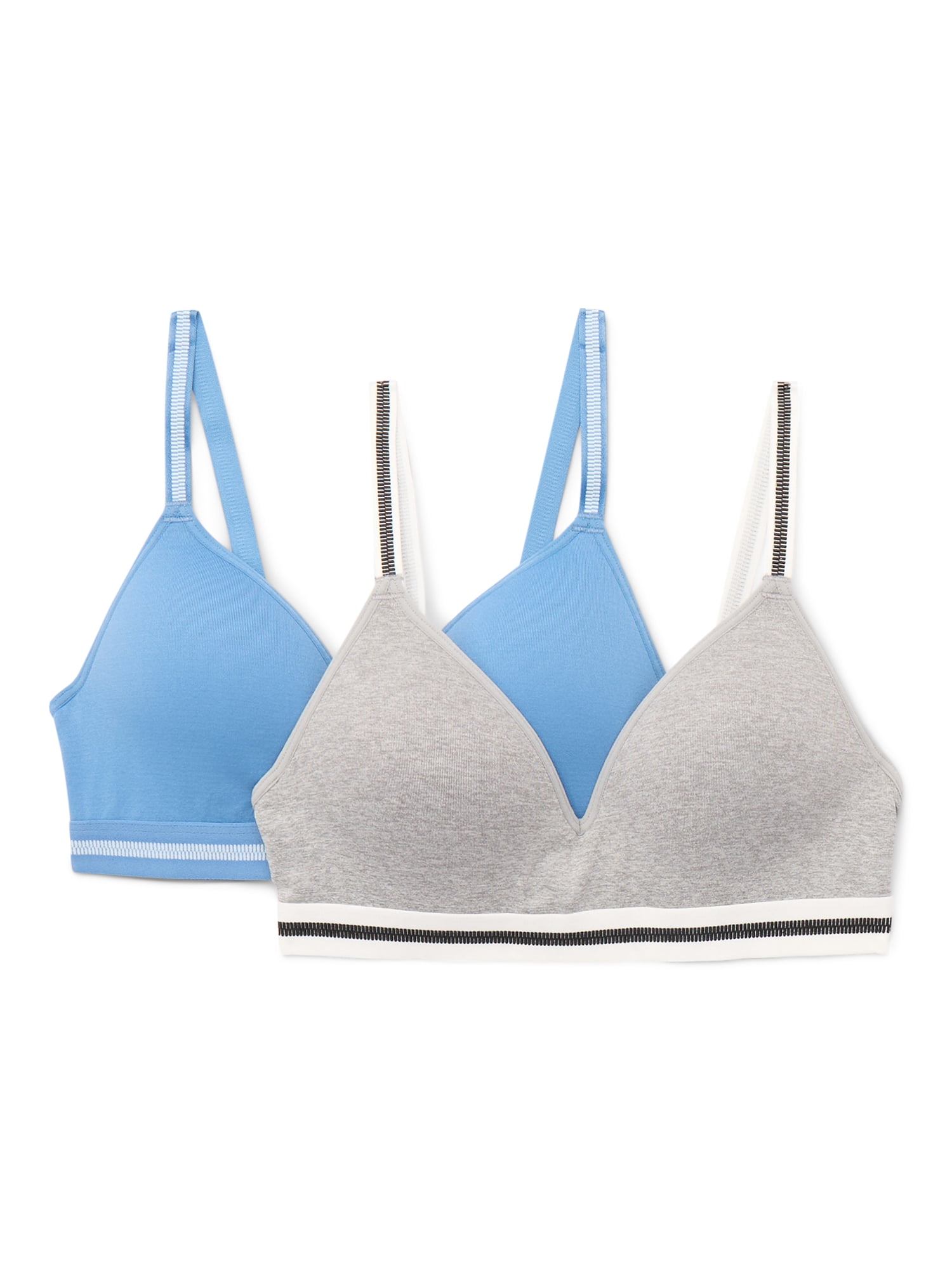 Wonder Nation Girls Seamless Triangle Wireless Bra, 2-Pack, Sizes 30-38 ...