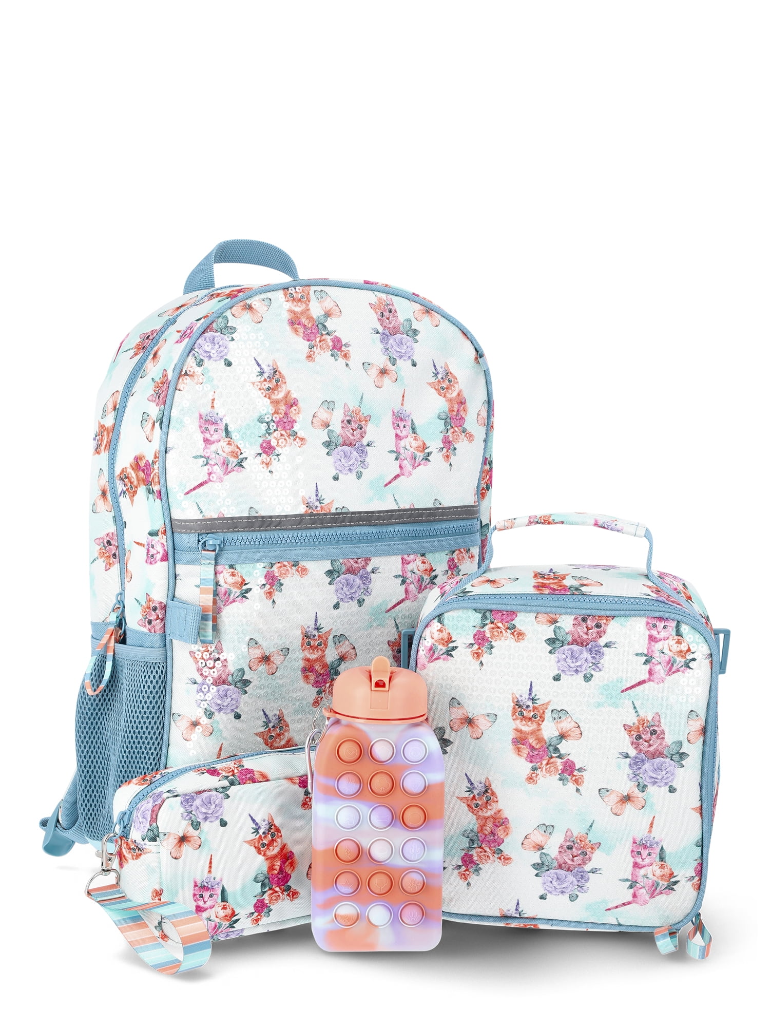 Wonder Nation Girls Sequin Caticorn Dreams 17" Laptop Backpack and ...
