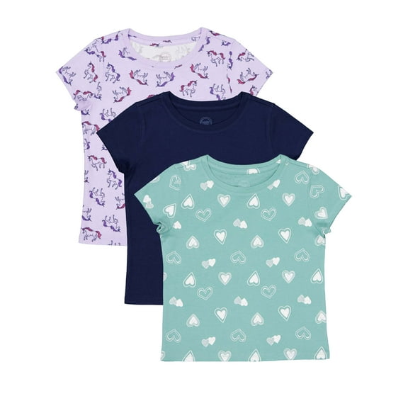 Wonder Nation Girls Short Sleeve Kid Tough T-Shirt, Sizes 4-18 & Plus ...