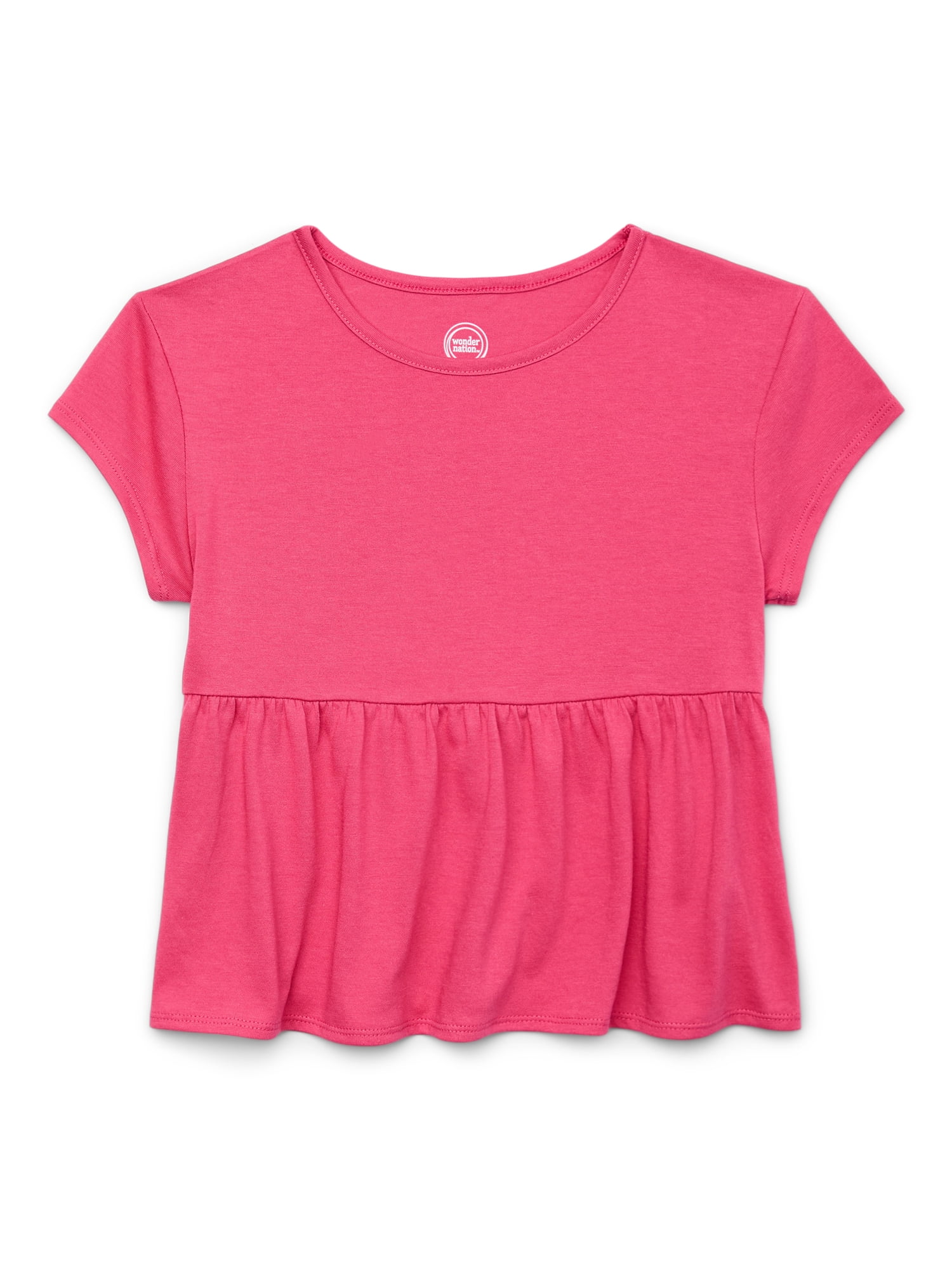 Wonder Nation Girls Peplum Top, Short Sleeve, Sizes 4-18 & Plus, Cozy ...