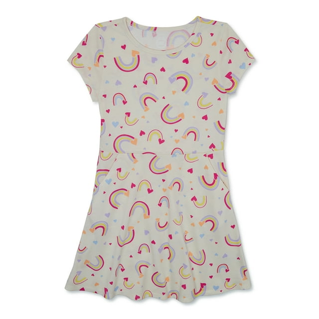 Wonder Nation Girls Short Sleeve Play Dress, Size 4-18 & Plus - Walmart.com