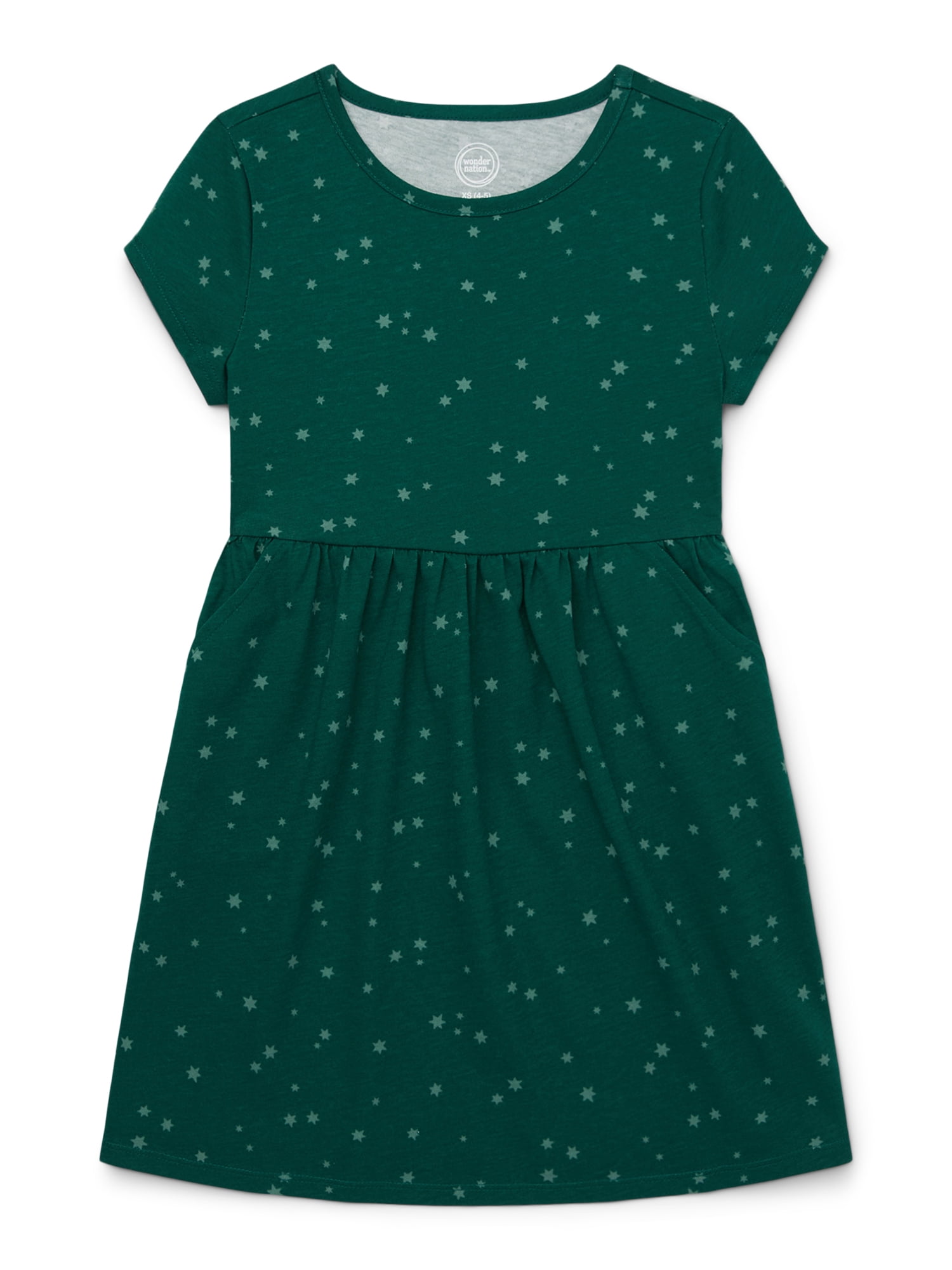 Wonder Nation Girls Play Dress with Short Sleeves, Sizes 4-18 & Plus ...