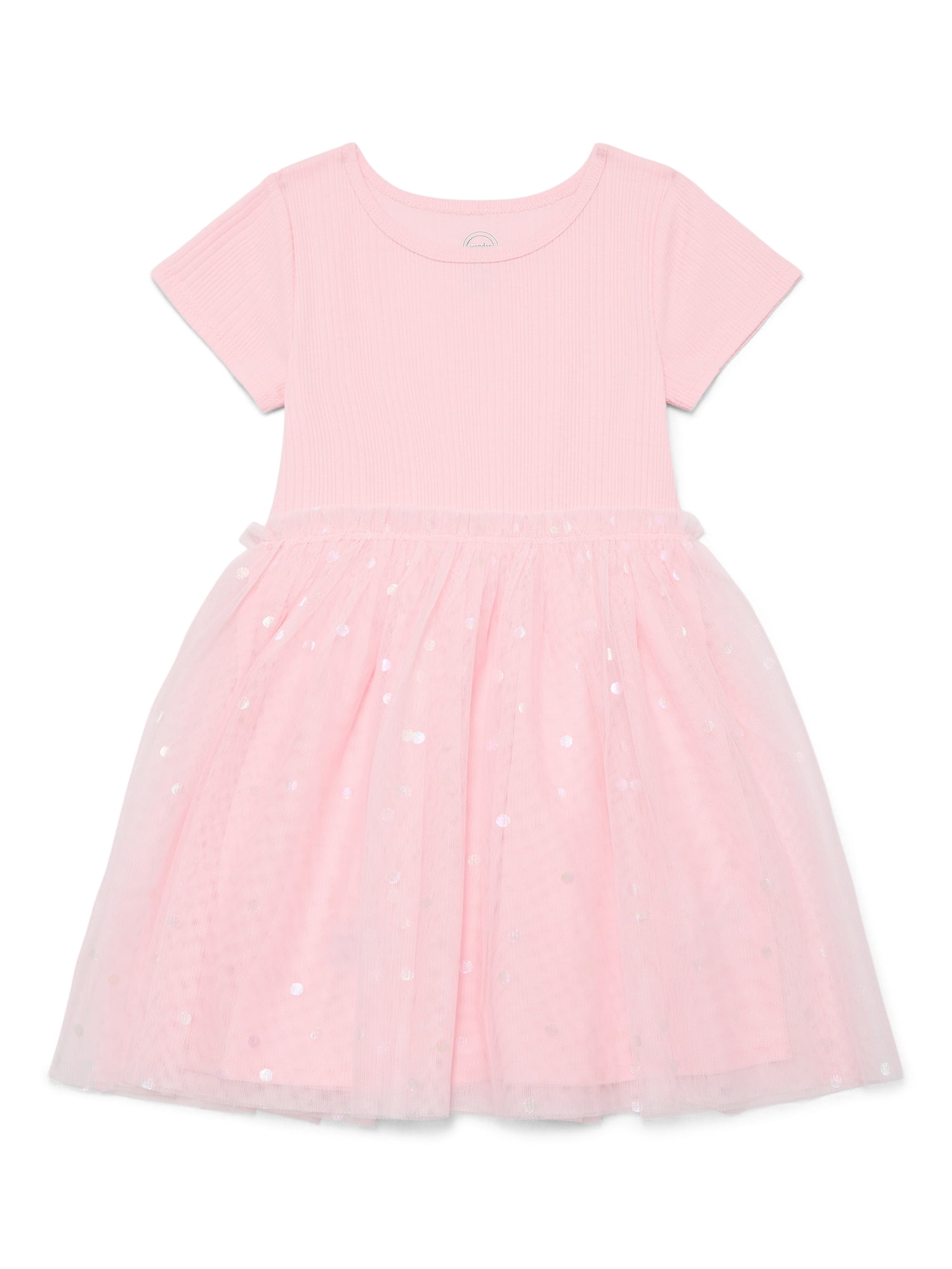Wonder Nation Girls Tutu Dress with Short Sleeves, Sizes 4-18 & Plus ...