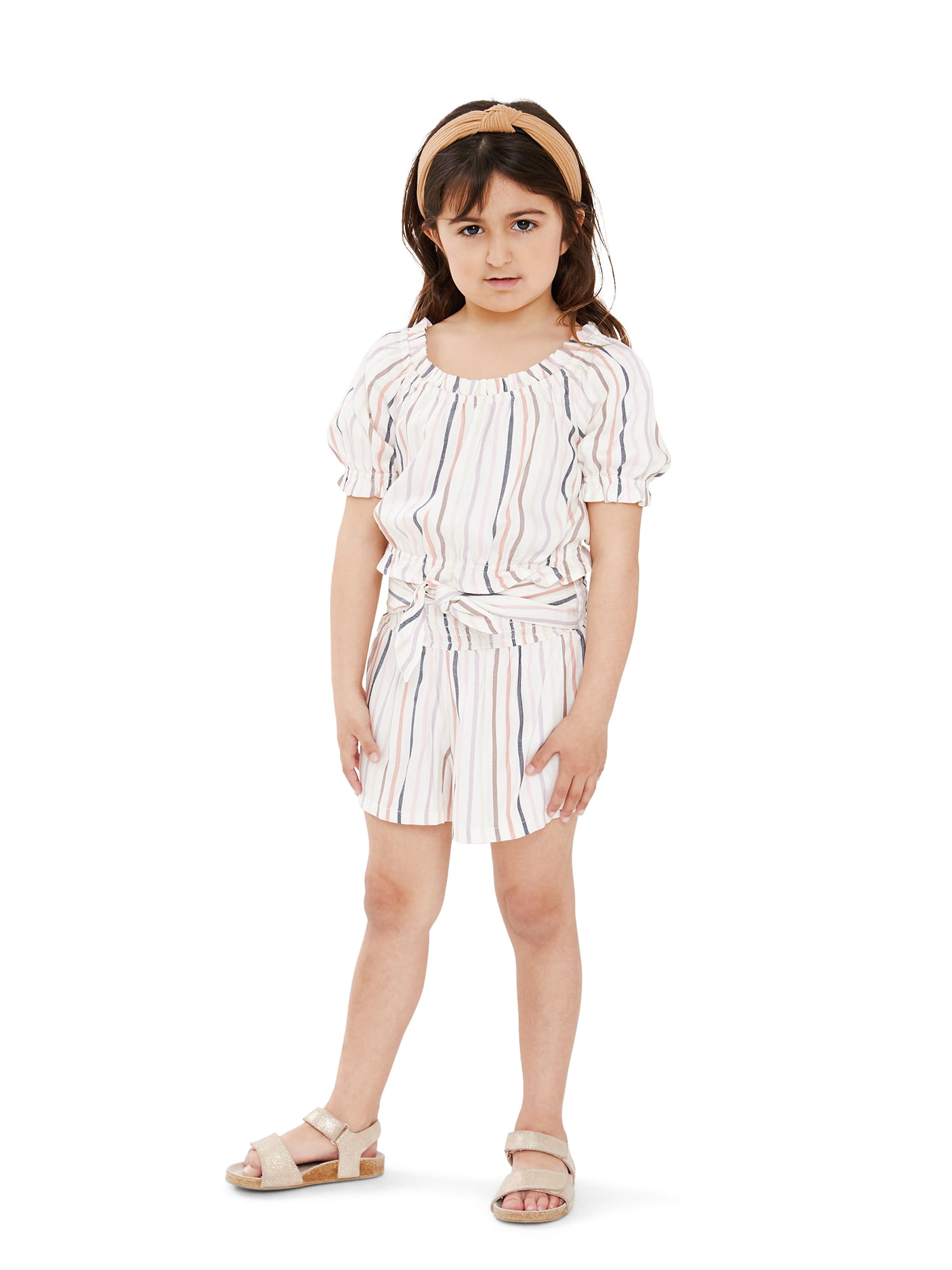 Wonder Nation Girls Peasant Top & Skirted Short Set, Sizes 4-18 & Plus ...
