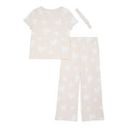 Wonder Nation Girls Short Sleeve Pajama Set with Pants and Shorts 3 ...