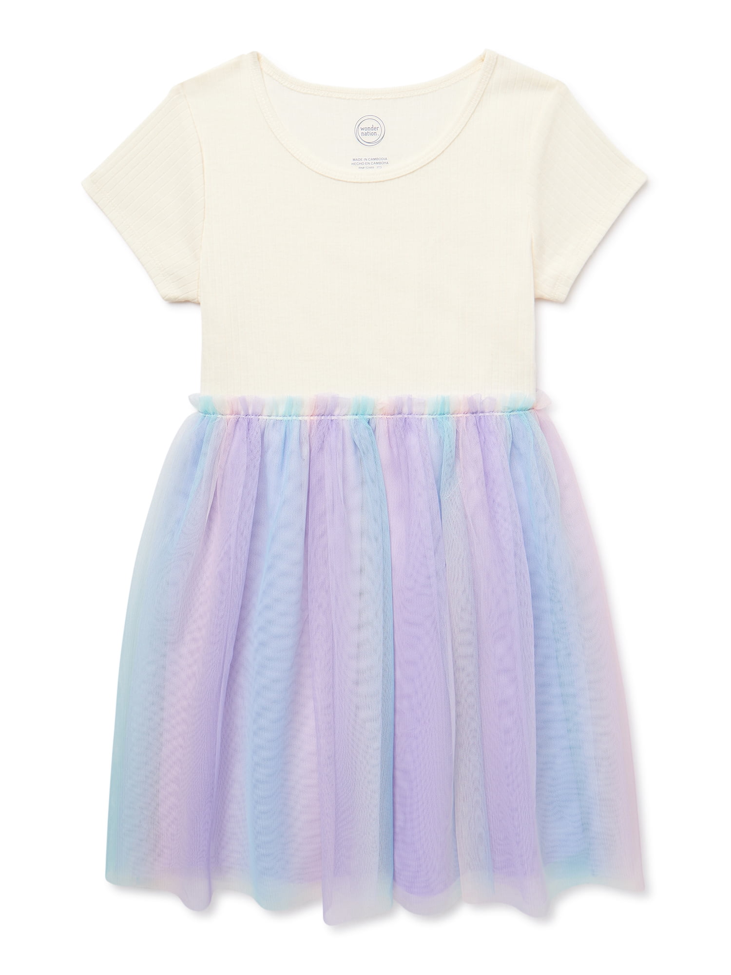 Wonder Nation Girls Short Sleeve Tutu Dress, Sizes 4-18 & Plus ...