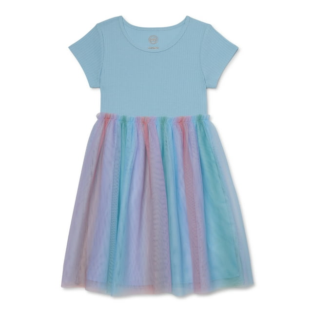 Wonder Nation Girls Short Sleeve Tutu Dress - Walmart.com