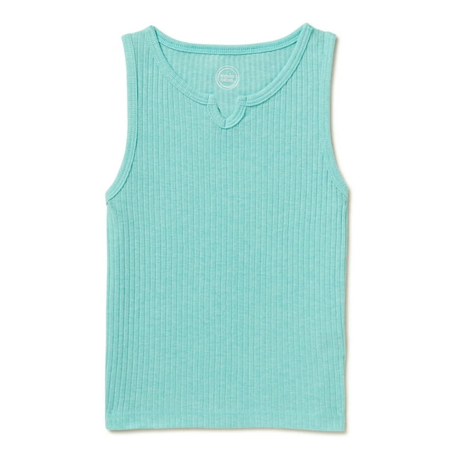 Wonder Nation Girls Sleeveless Rib Tank Top, Sizes 4-18 & Plus ...