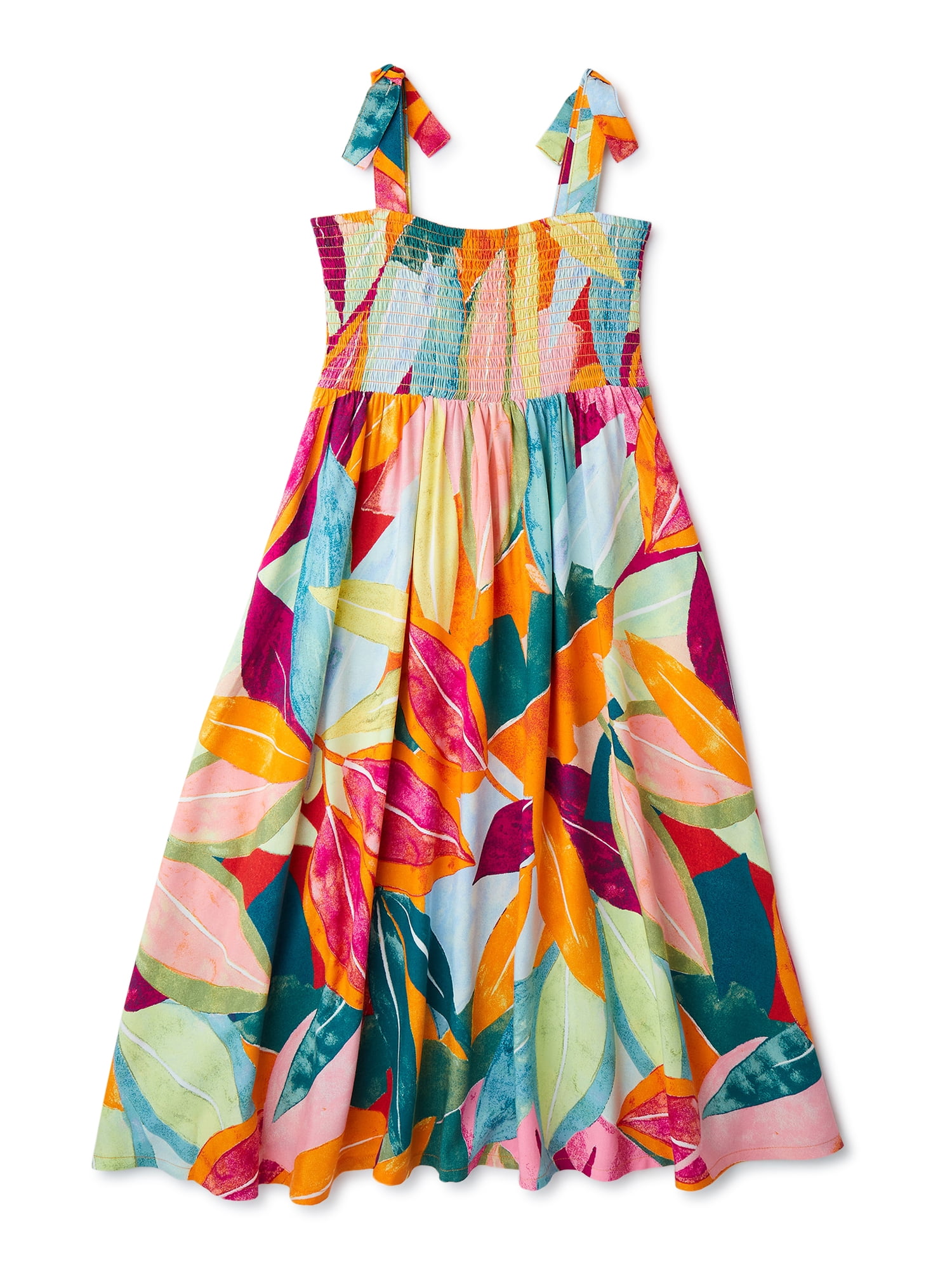 Wonder Nation Girls Smocked Dress Sizes 4-18 & Plus - Walmart.com