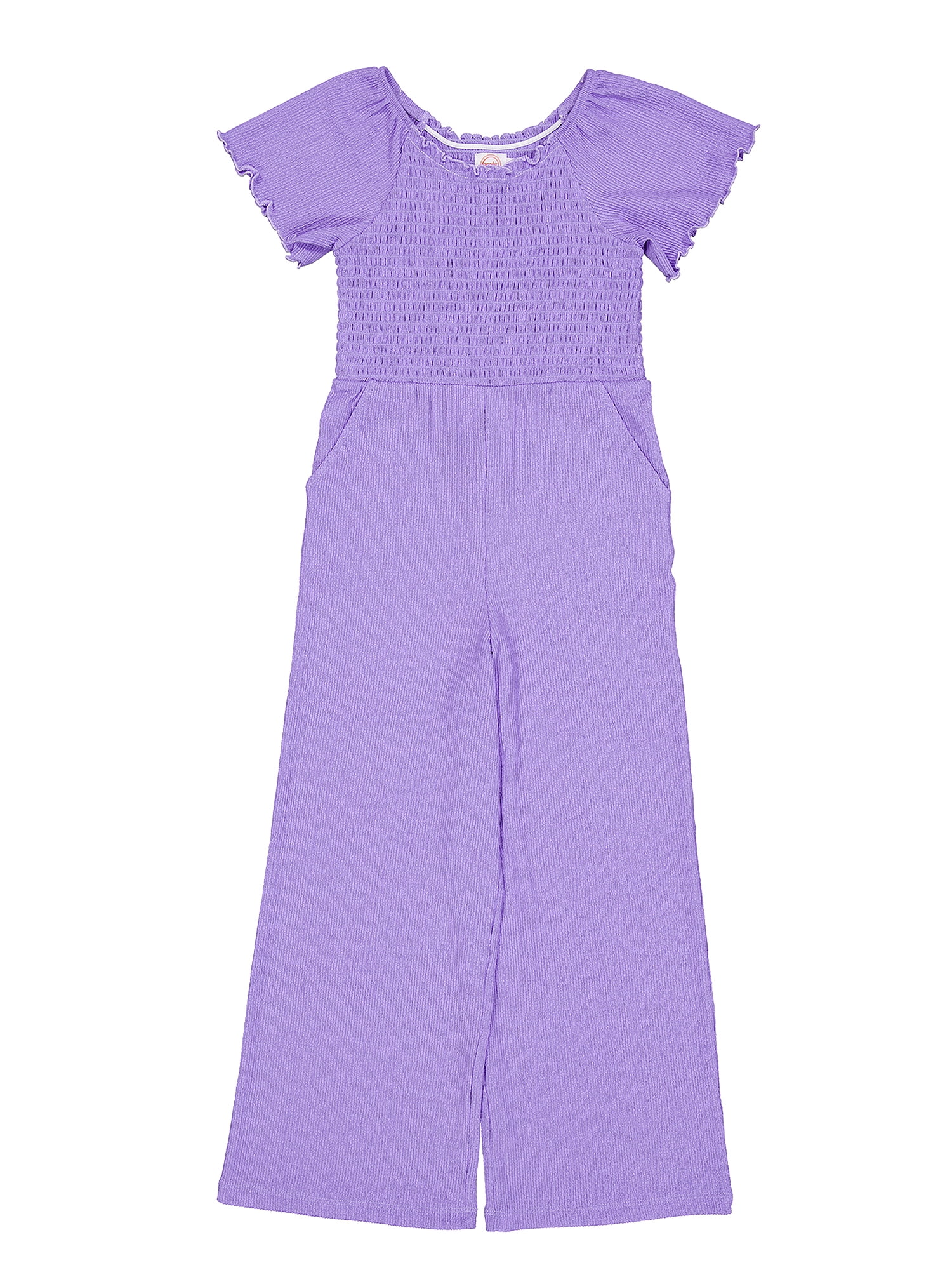 Wonder Nation Girls Smocked Jumpsuit, Sizes 4-18 & Plus - Walmart.com