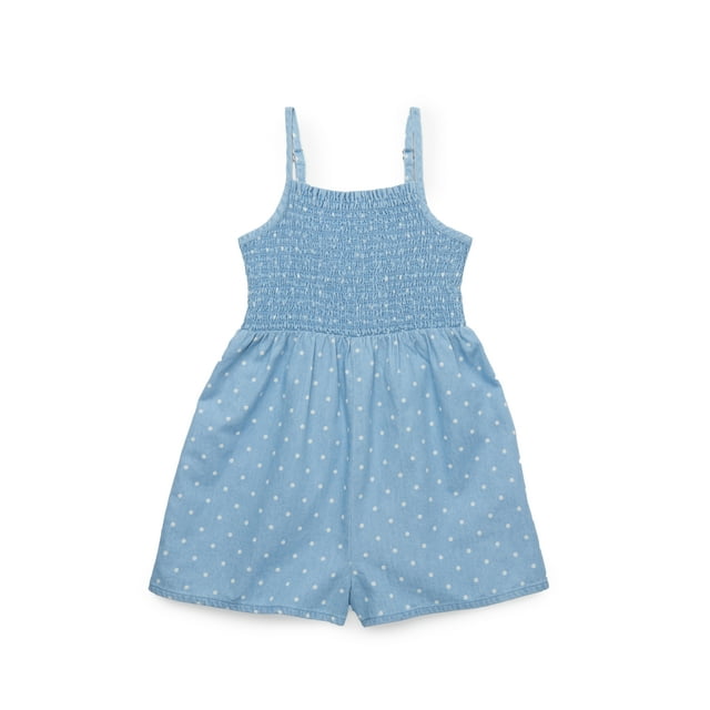 Wonder Nation Girls Smocked Romper, Sizes 4-18 & Plus - Walmart.com